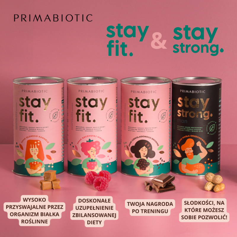 Primabiotic Stay Fit shake proteinowy • cena | opinie • AptekaPrima