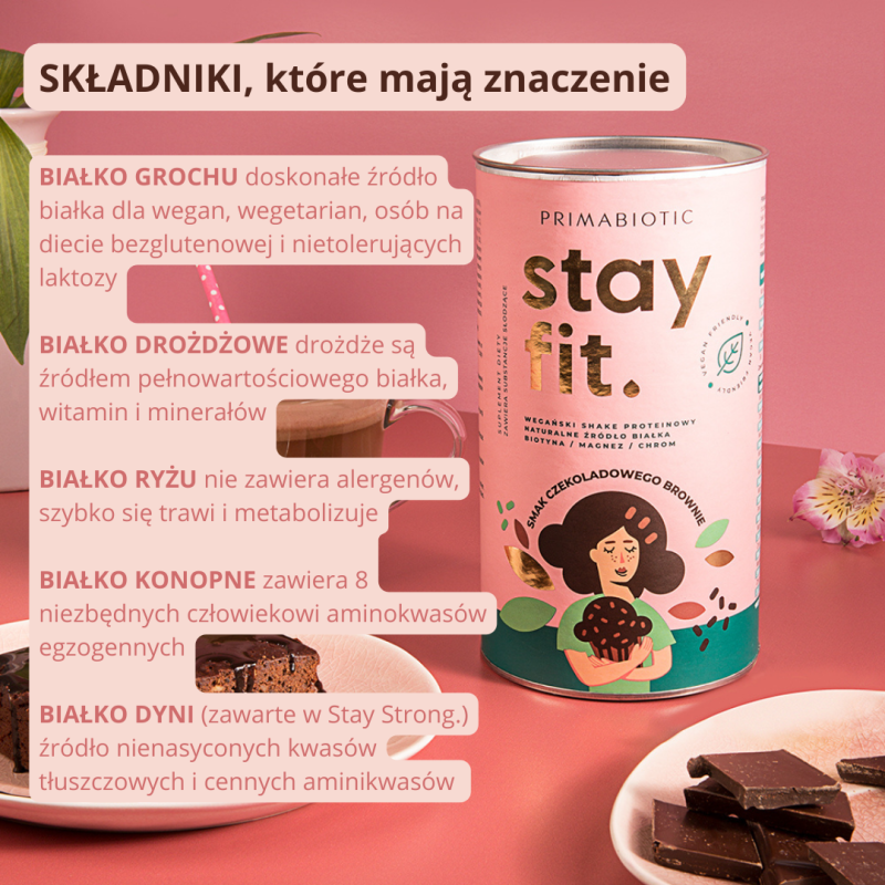 Primabiotic Stay Fit shake proteinowy • cena | opinie • AptekaPrima