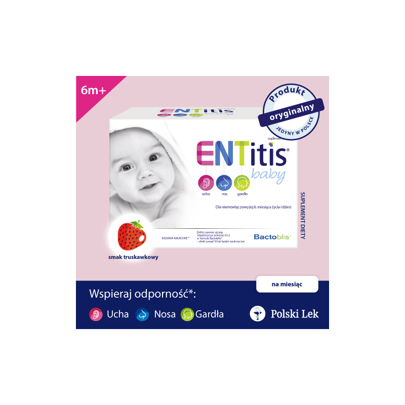 Entitis Baby 30 saszetek o smaku truskawkowy