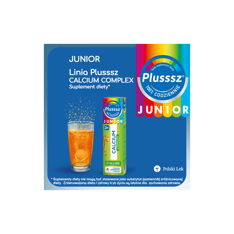 Plusssz Junior Calcium Complex 20 tabl • cena | opinie • AptekaPrima